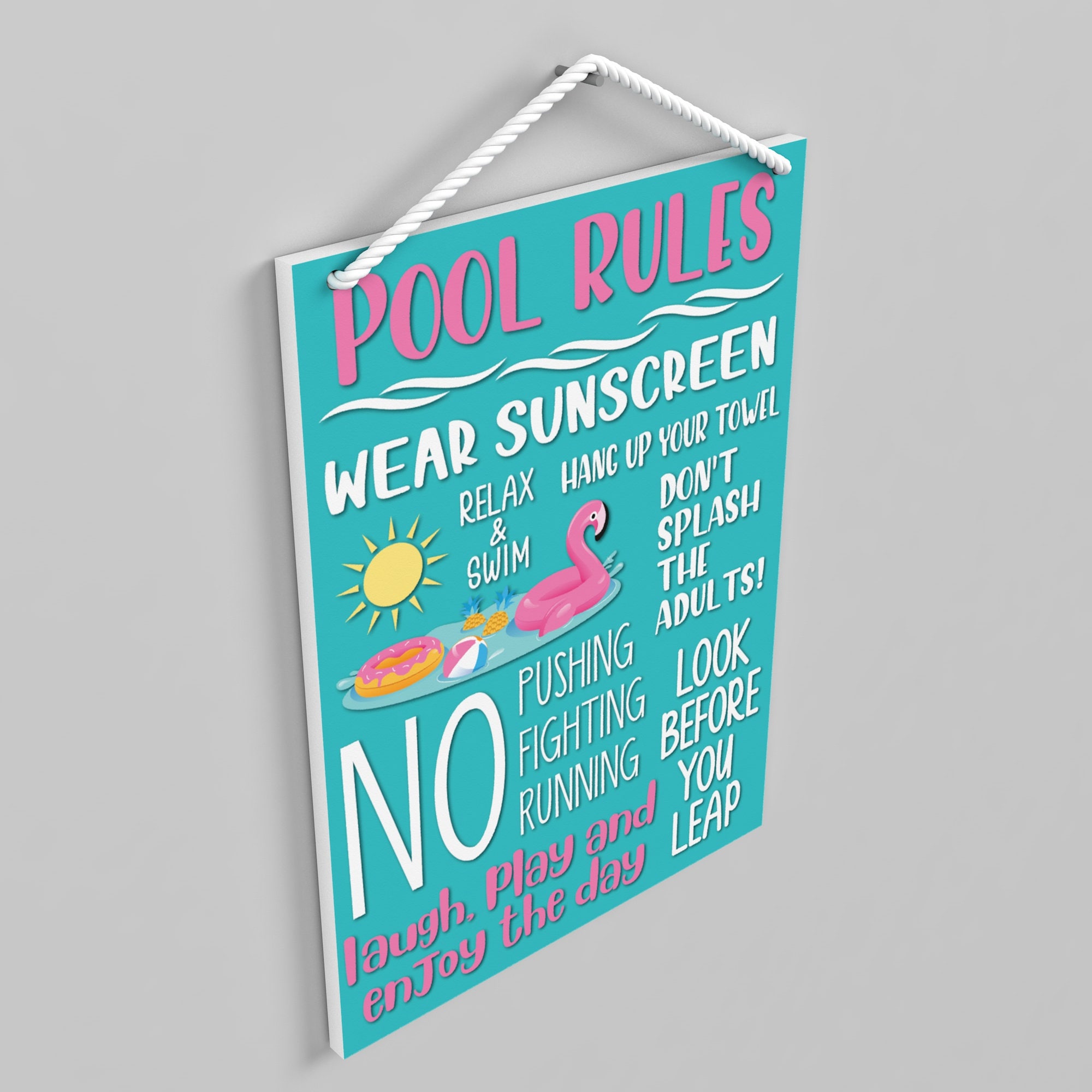 Custom Pool Rules Sign: Backyard Summer Party Decor - Etsy
