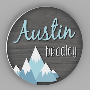 Round Nursery Name Sign, Nursery Decor, Nursery Wall Art, Boy Nursery ...