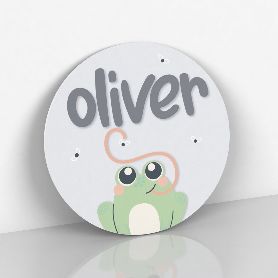 Custom Frog Name Sign for Kids Personalized Nursery Wall Art Unique ...