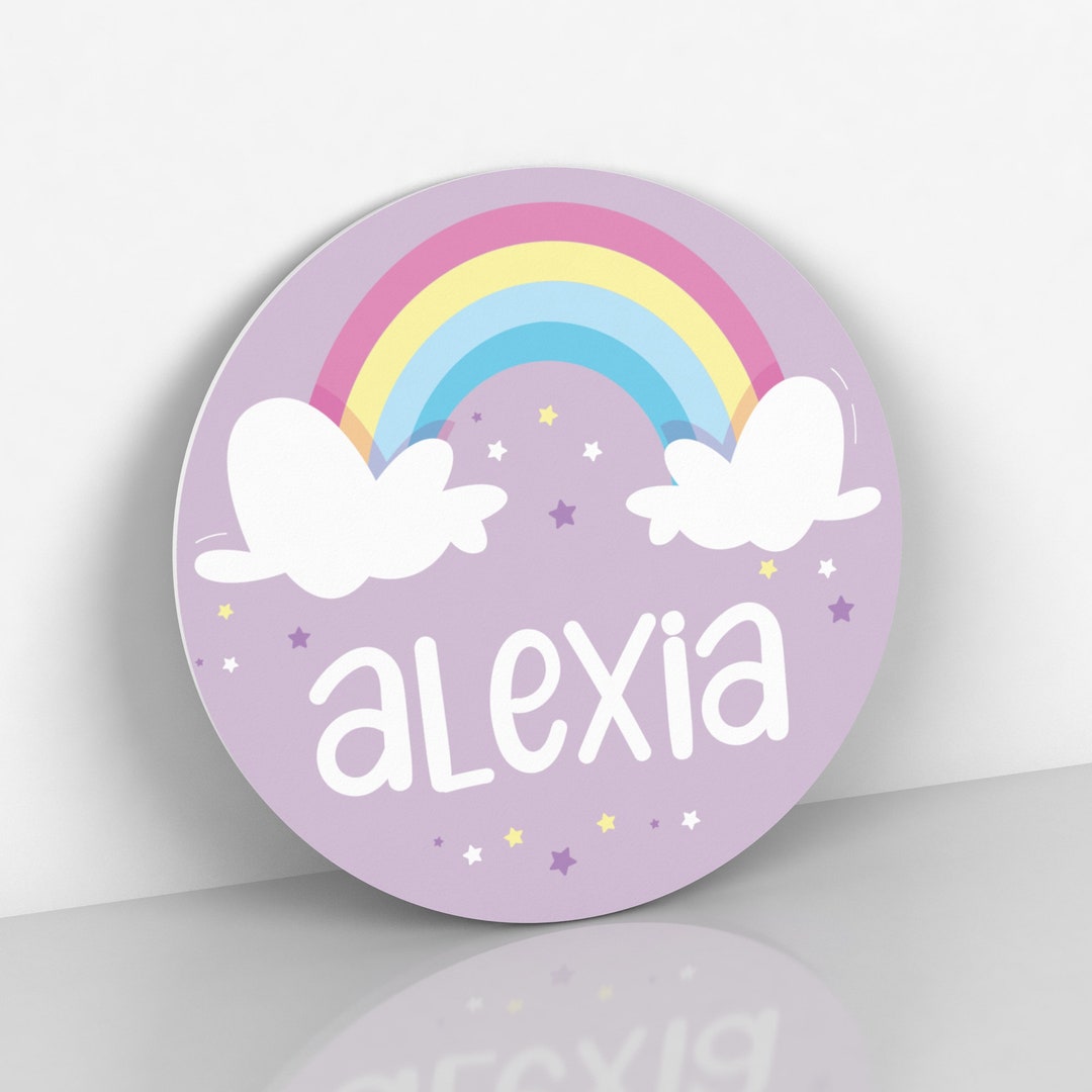 Nursery Name Sign, Rainbow Nursery Decor, Nursery Wall Art, Baby Girl ...