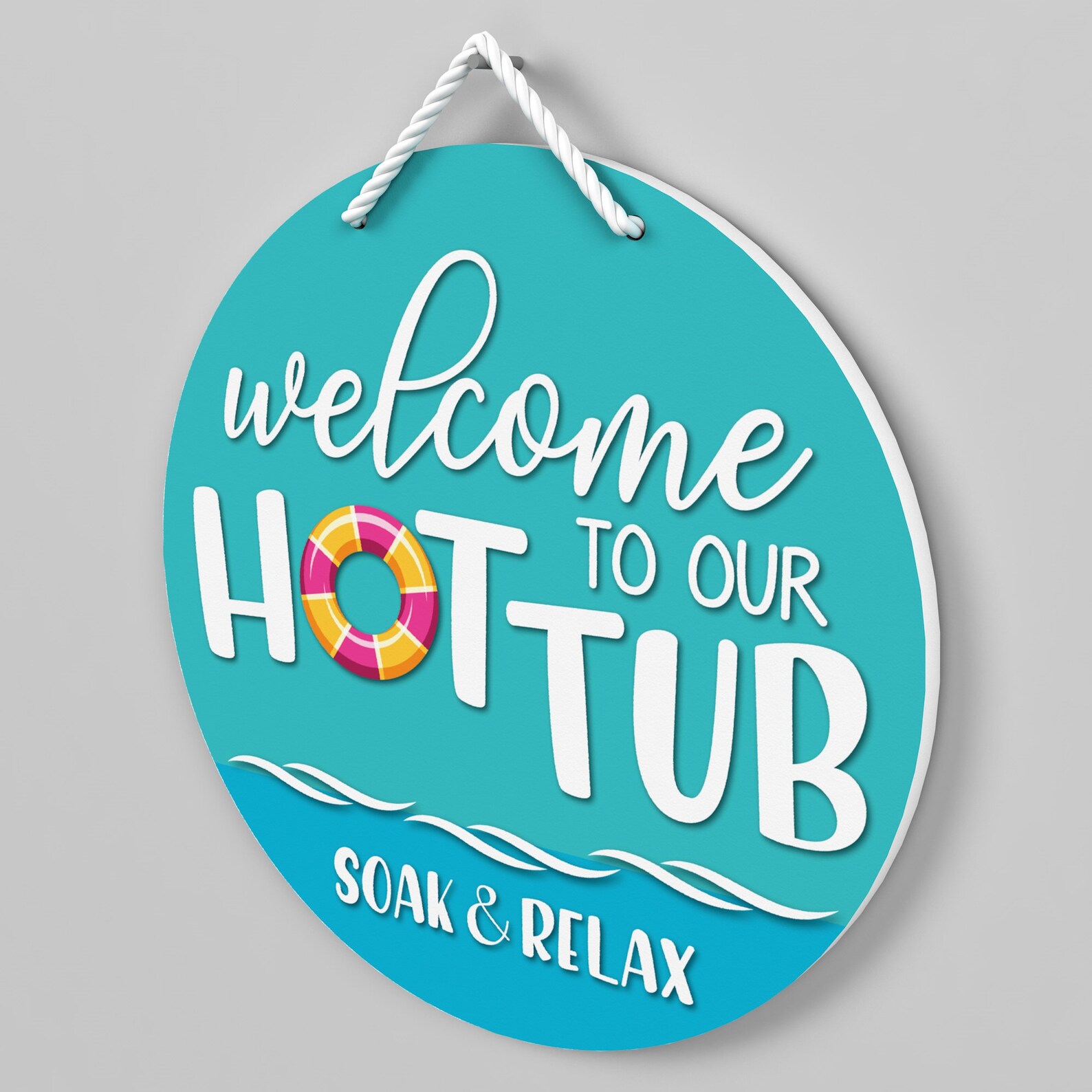 Outdoor Hot Tub Sign Welcome to Our Hot Tub Backyard Hot | Etsy