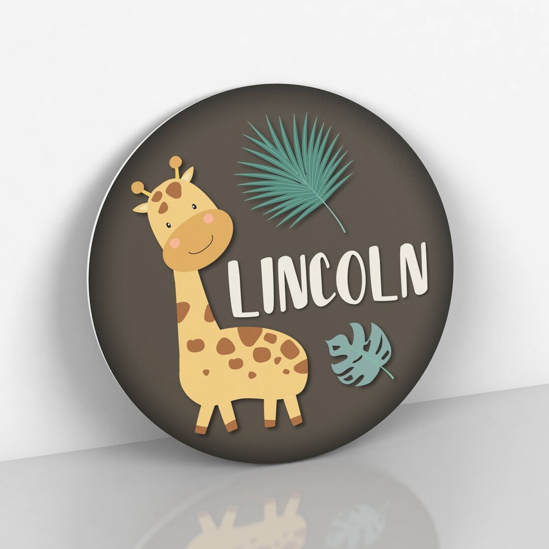 Giraffe Nursery Name Sign: Jungle Baby Room Decor - Etsy