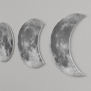 Celestial Moon Phases Wall Art Set of 5 Lunar Cycle Art for Bedroom ...