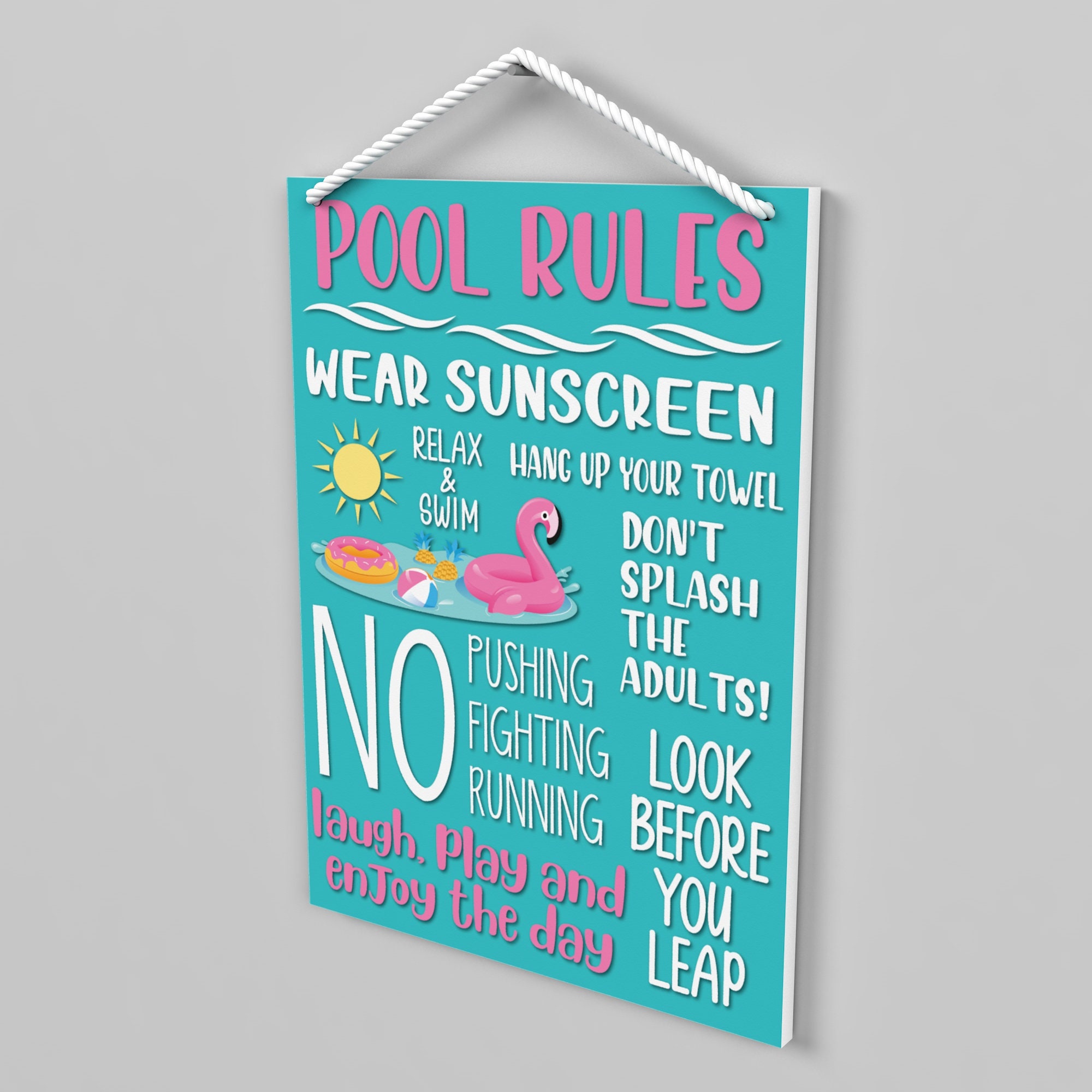 Custom Pool Rules Sign: Backyard Summer Party Decor - Etsy