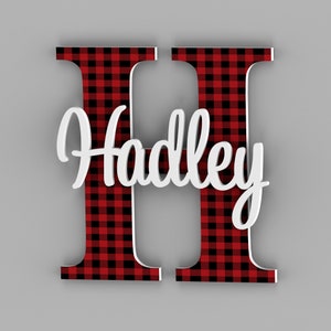 Buffalo Plaid Nursery Name Sign - Personalized Name Sign for Kids - Etsy