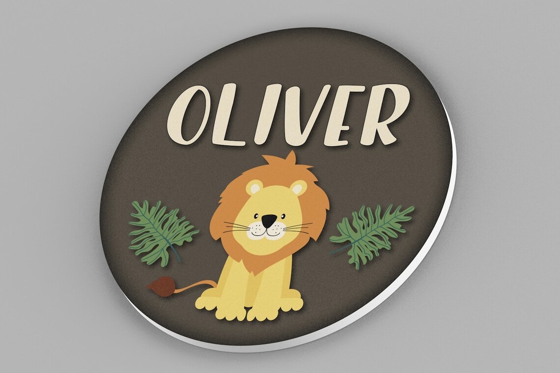 Nursery Name Sign Baby Lion Nursery Wall Decor Nursery Wall | Etsy