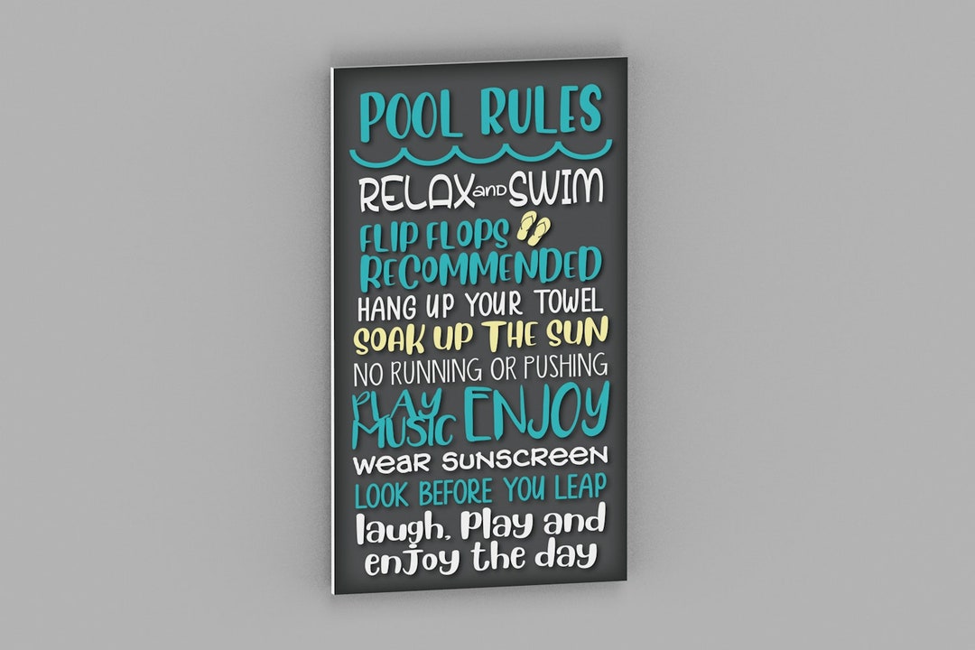 Backyard Sign Pool Rules Outdoor Summer Decor for Swimming Pools ...