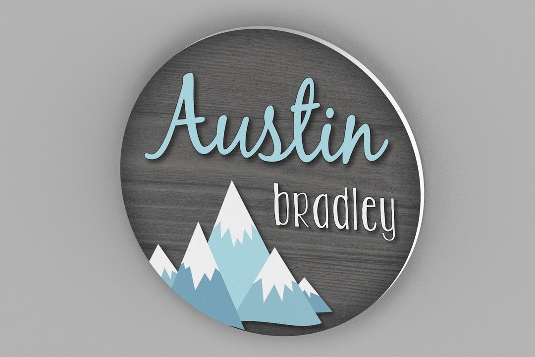 Round Nursery Name Sign, Nursery Decor, Nursery Wall Art, Boy Nursery ...