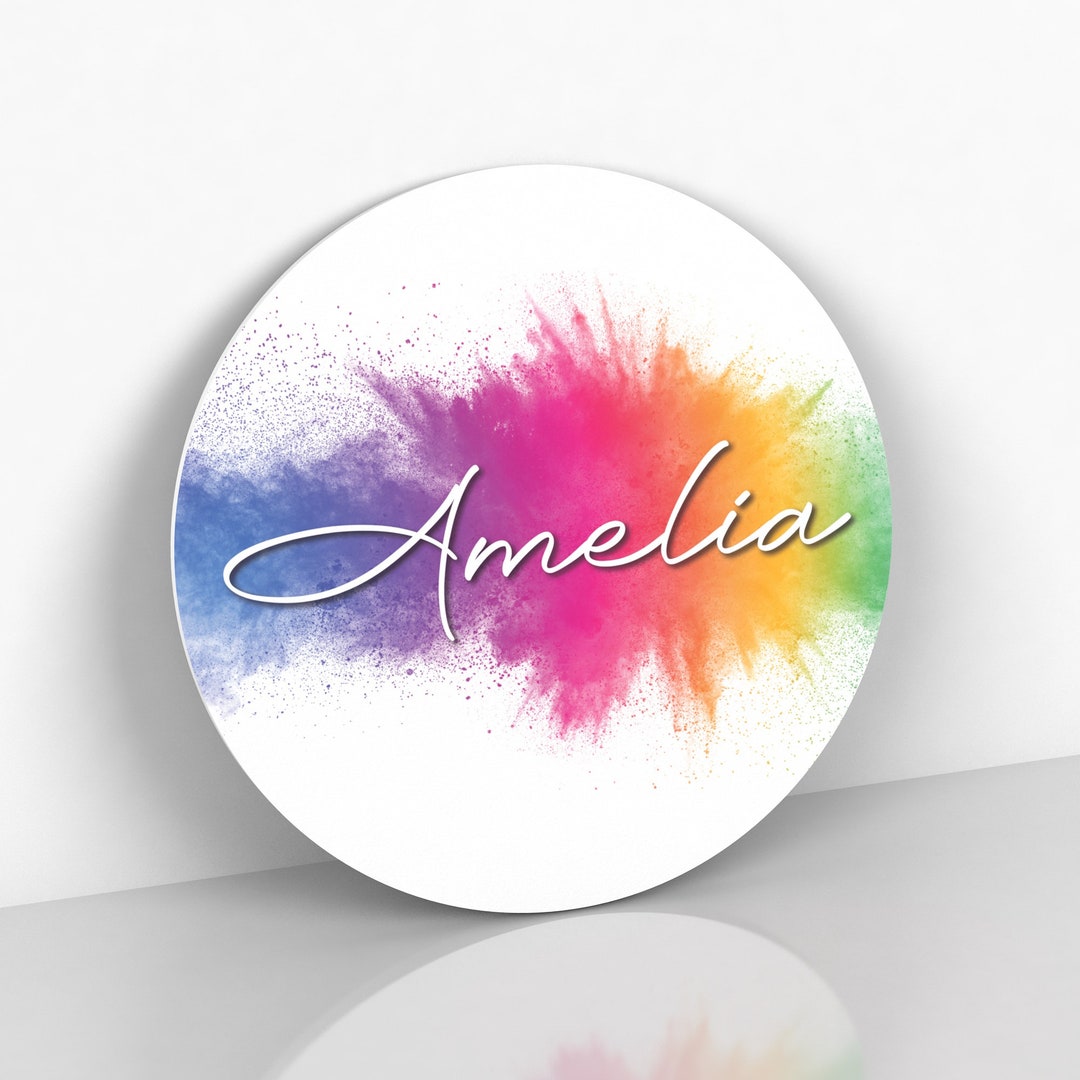 Personalized Kids Name Sign: Vibrant Paint Splash Nursery Decor - Etsy