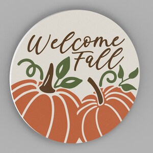 Welcome Fall Door Sign, Door Hanger, Halloween Home Decor, Autumn Home ...