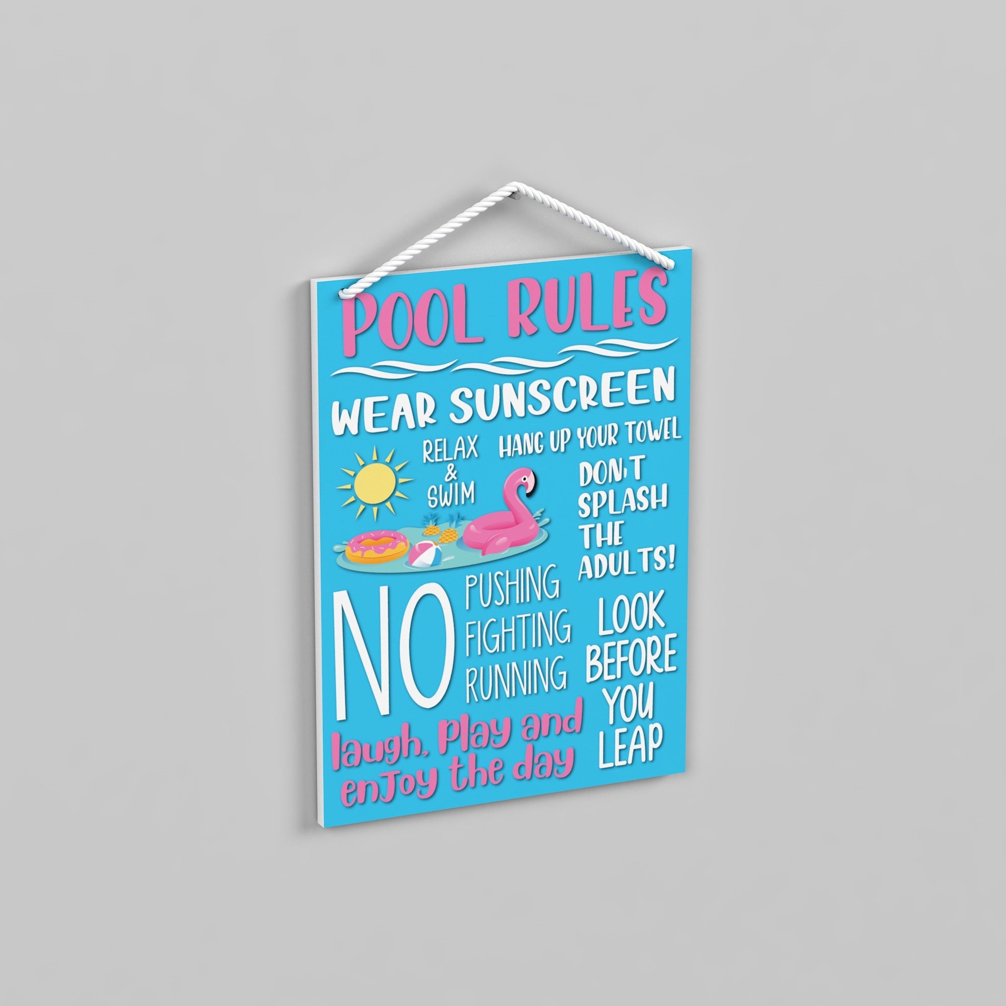 Custom Pool Rules Sign: Backyard Summer Party Decor - Etsy