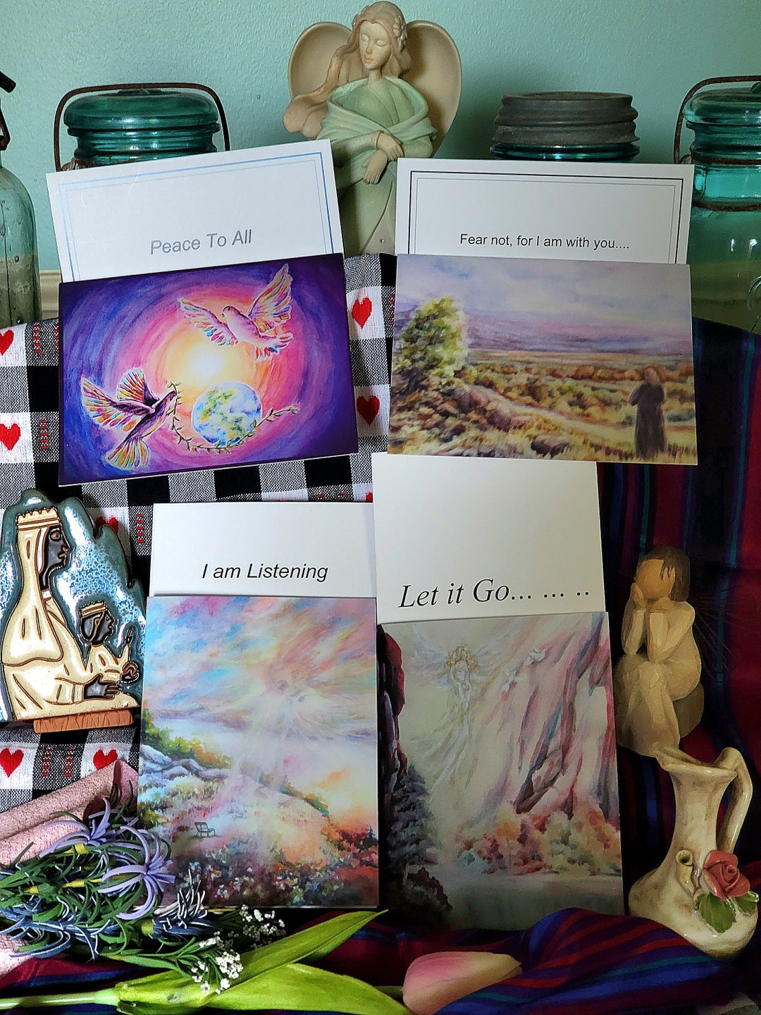 Comfort Healing Cards: Spiritually Inspired Message Cards (set of 4) - Etsy
