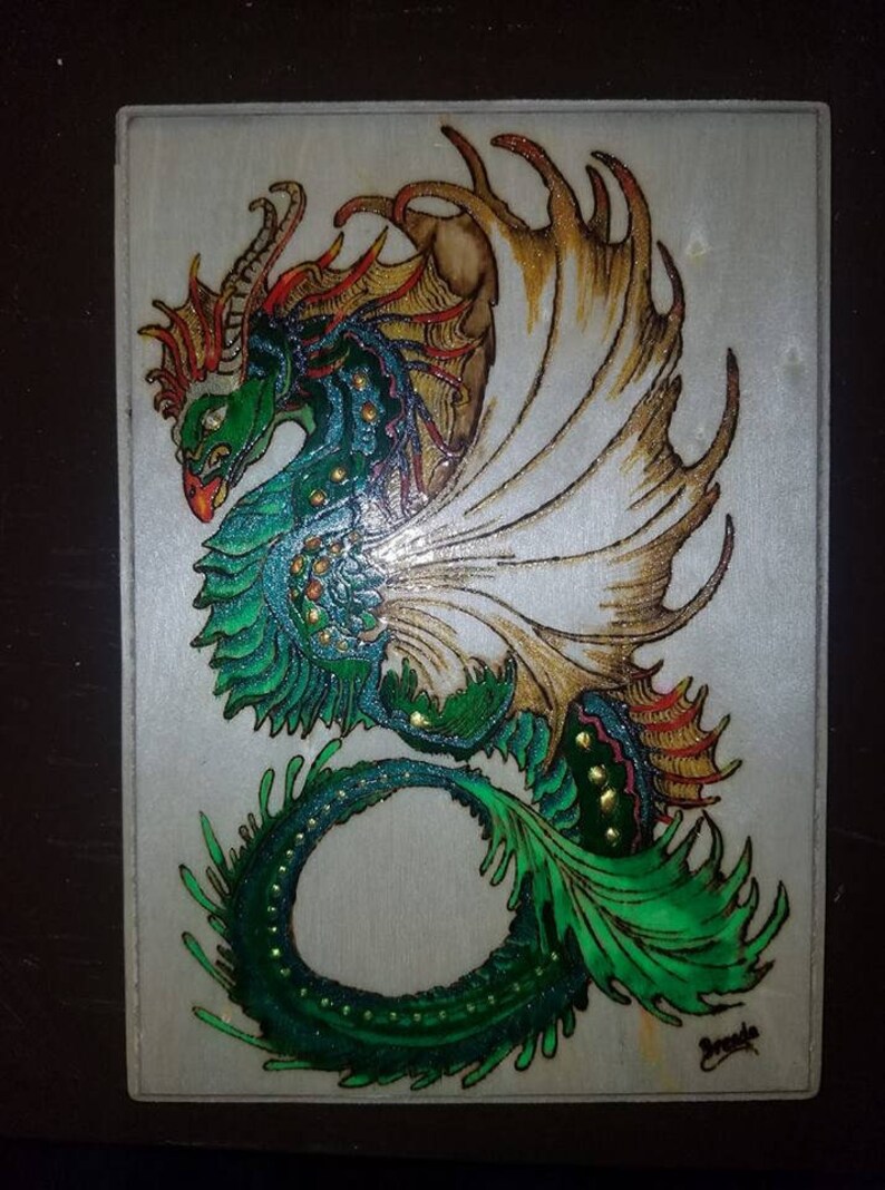Pyrography Art Work Dragon - Etsy