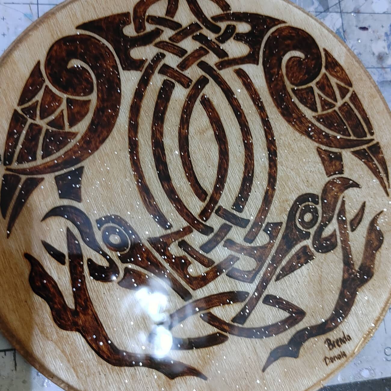 6" Round Celtic Pyrography Art Pieces - Etsy