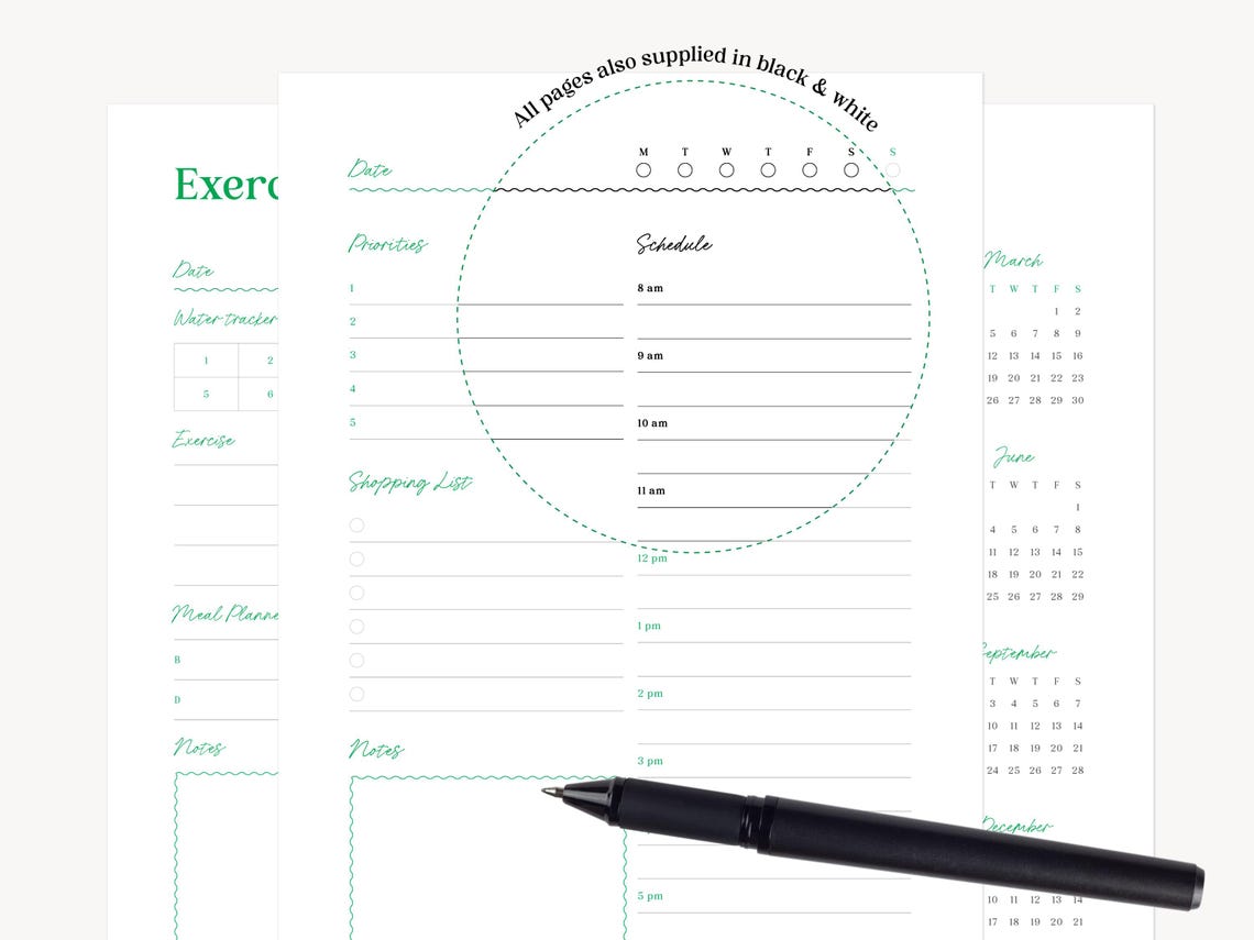 135 Page Printable Planner Bundle, Perpetual Monthly Yearly Annual ...