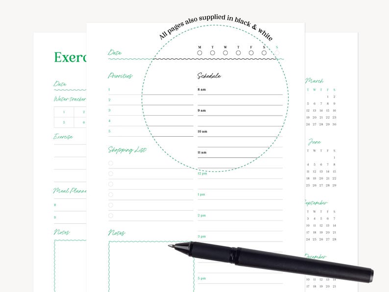 135 Page Printable Planner Bundle, Perpetual Monthly Yearly Annual ...