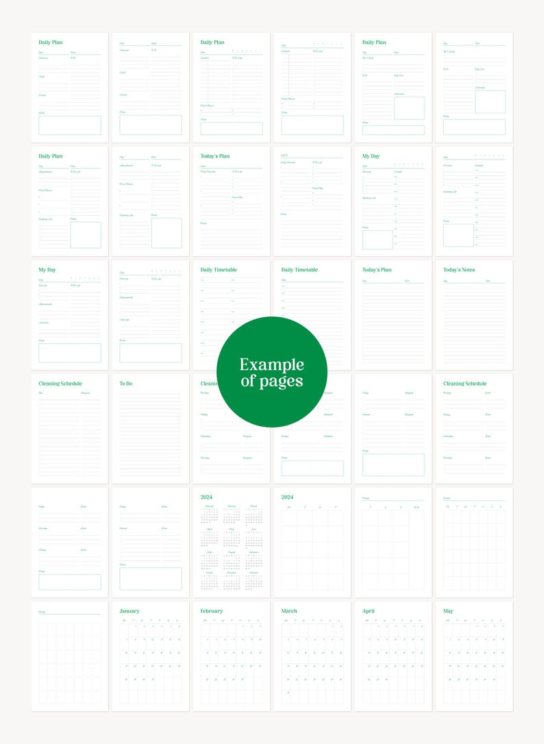 135 Page Printable Planner Bundle, Perpetual Monthly Yearly Annual ...