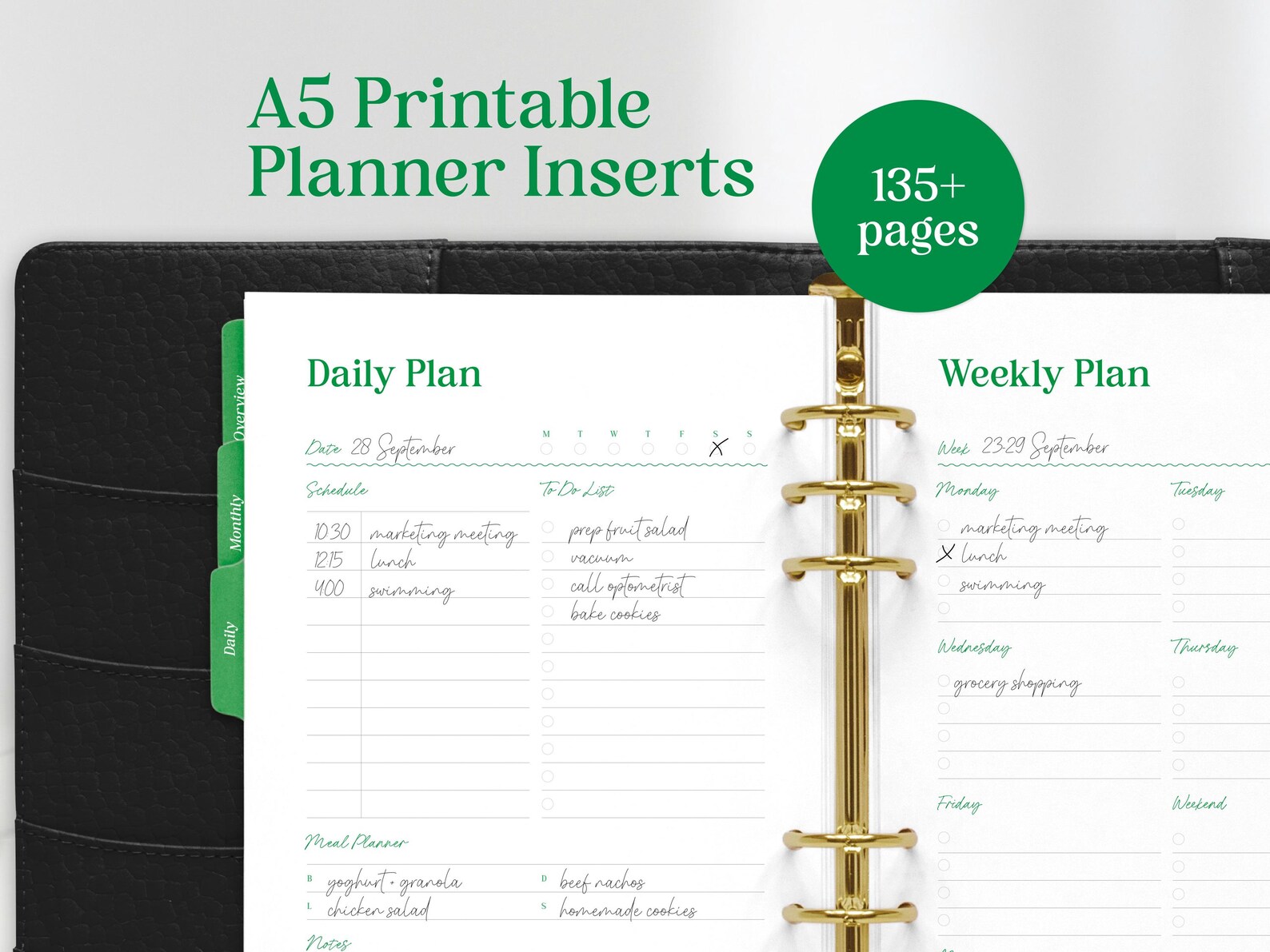 135 Page Printable Planner Bundle, Perpetual Monthly Yearly Annual ...