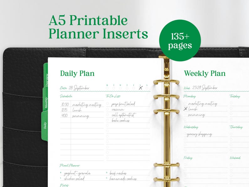 135 Page Printable Planner Bundle, Perpetual Monthly Yearly Annual ...