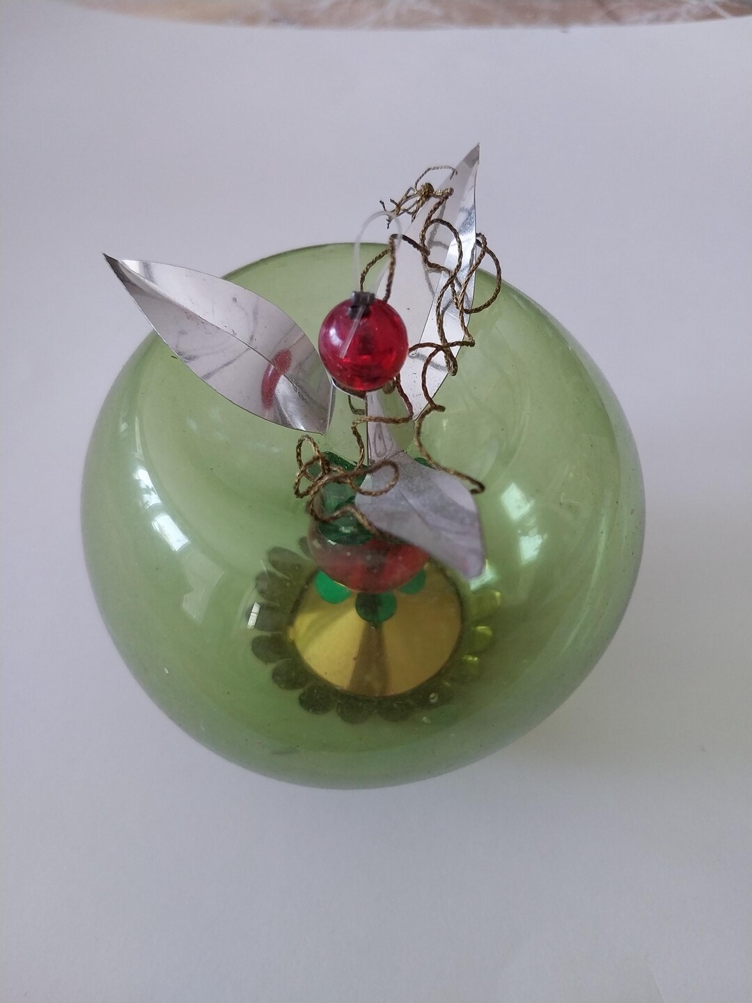 Rare MCM Resi Lenz Green Apple Spinner Ornament - Etsy