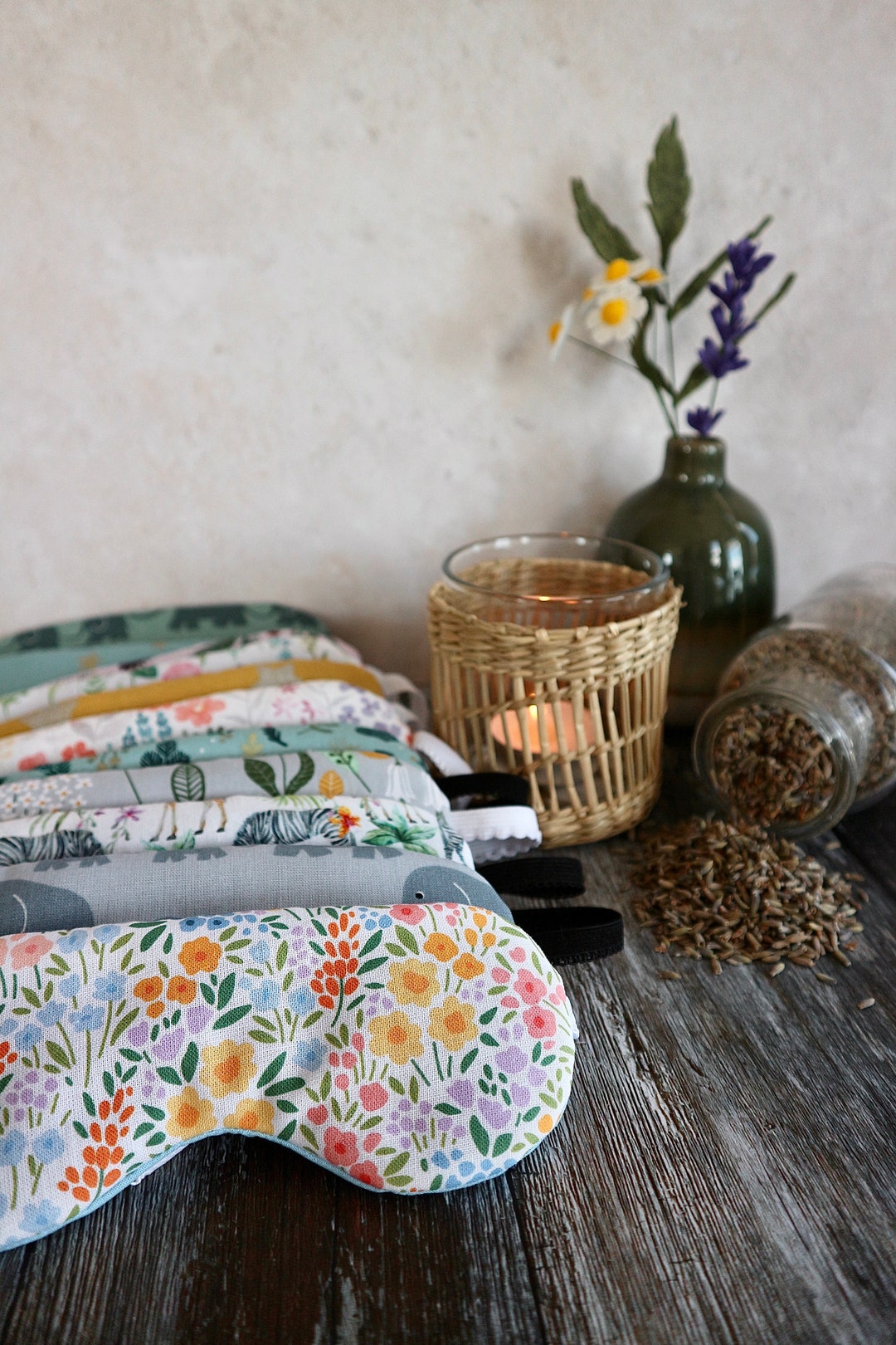 Lavender Filled Eye Mask | Flowers | Wildflowers | Sleep Mask | 100% ...