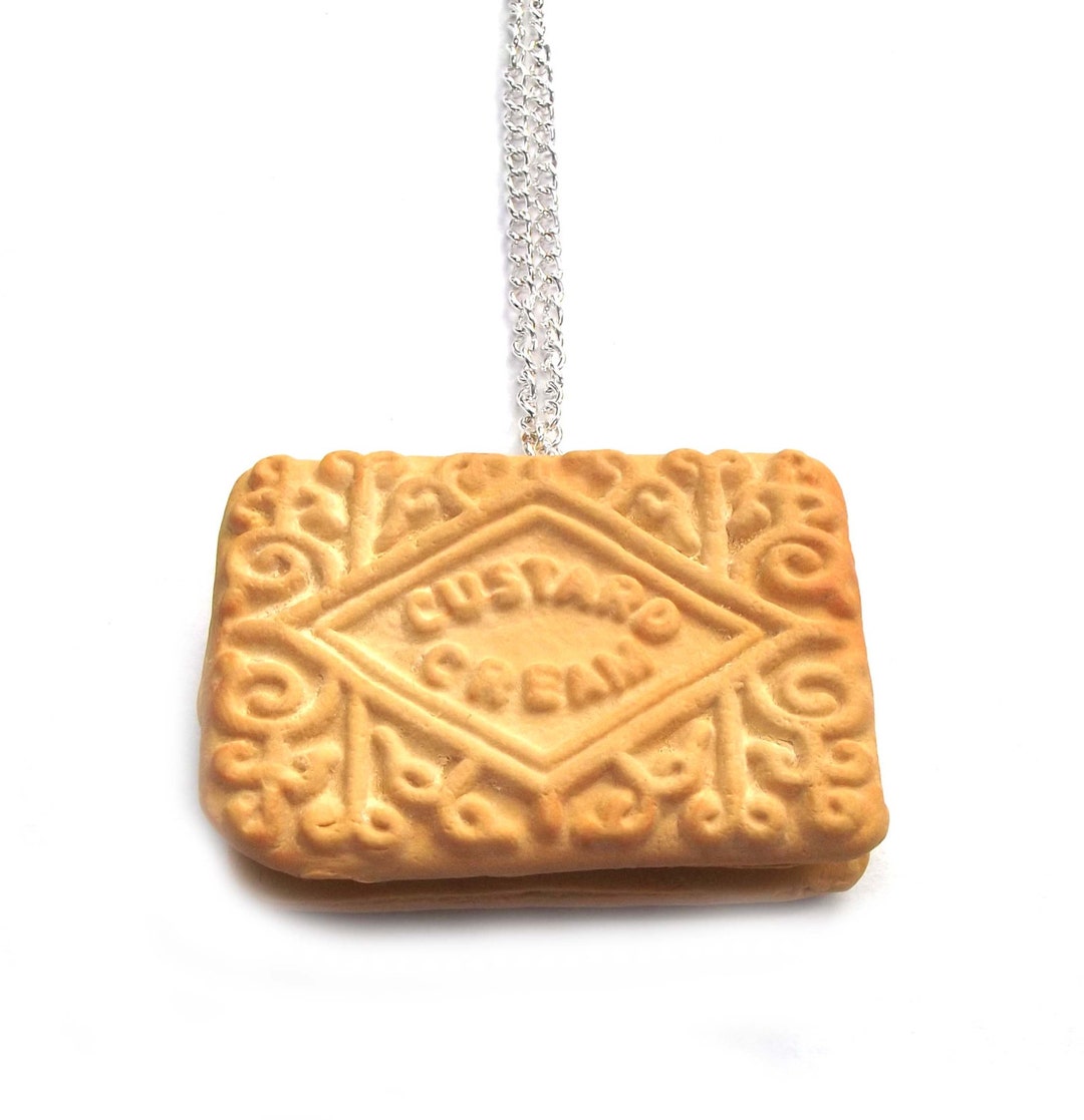 Custard Cream Biscuit Necklace - Teatime Jewellery - Realistic Biscuit ...