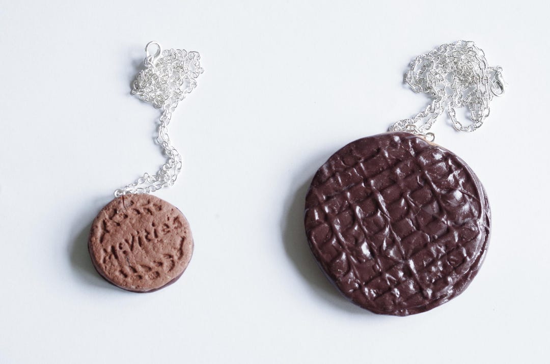 Chocolate Biscuit Polymer Clay Necklace - Realistic Food Jewelry - Etsy