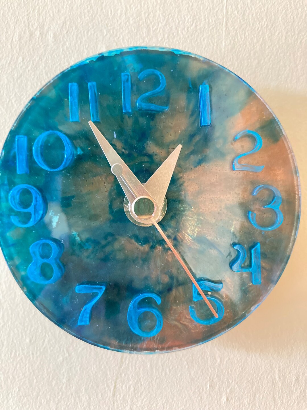 Cute Small Clock, Blue Shiny Clock, Green Clock, Funky Clock, Bedside ...