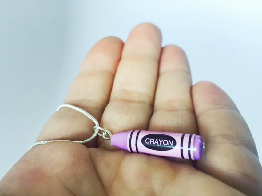 Lilac Crayon Necklace Cute Necklace Cute Miniature Crayon - Etsy Singapore