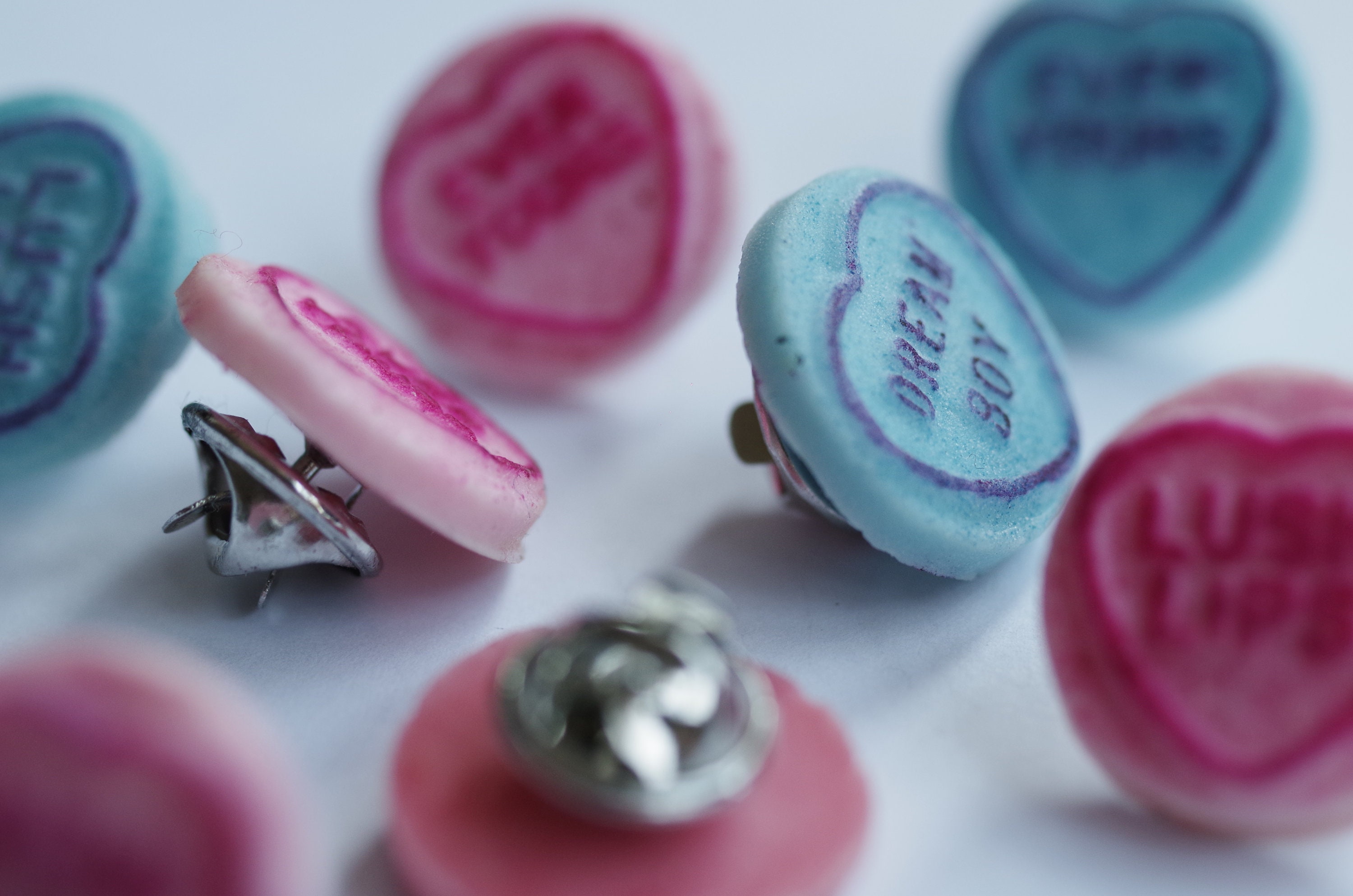 Love Heart Pins Cute Pins Pastel Colour Pins Pin Badge | Etsy