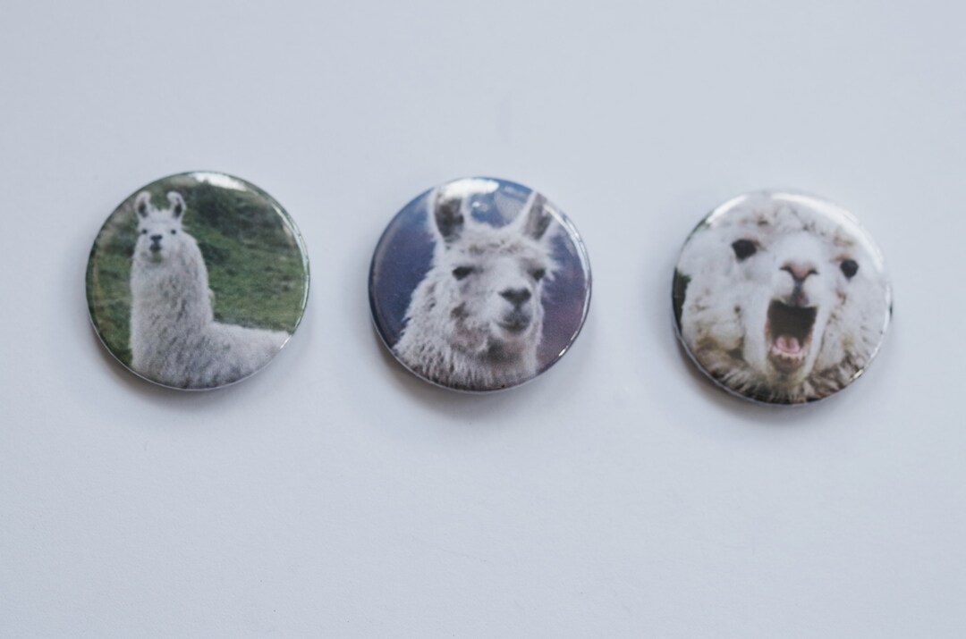 Llama Badges - Laama Pin - Llama Badge - Llama Badge Set - Cute Llama ...