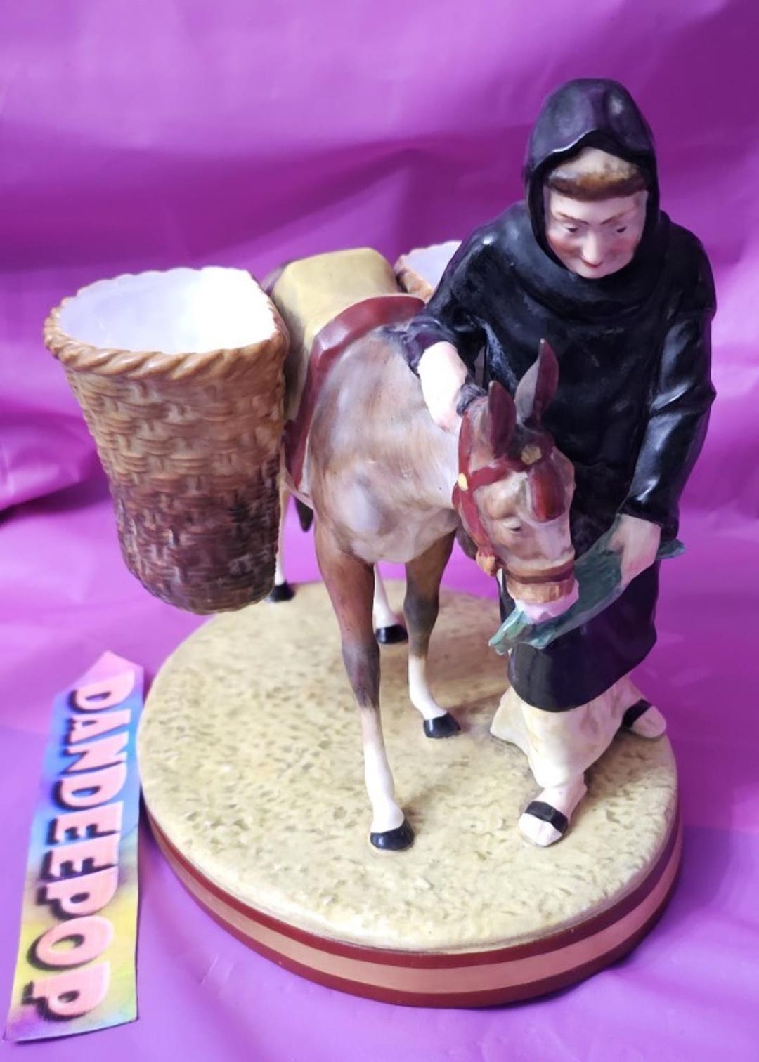 Antique Royal Worcester Crown Derby Monk Feeding Donkey Ceramic ...