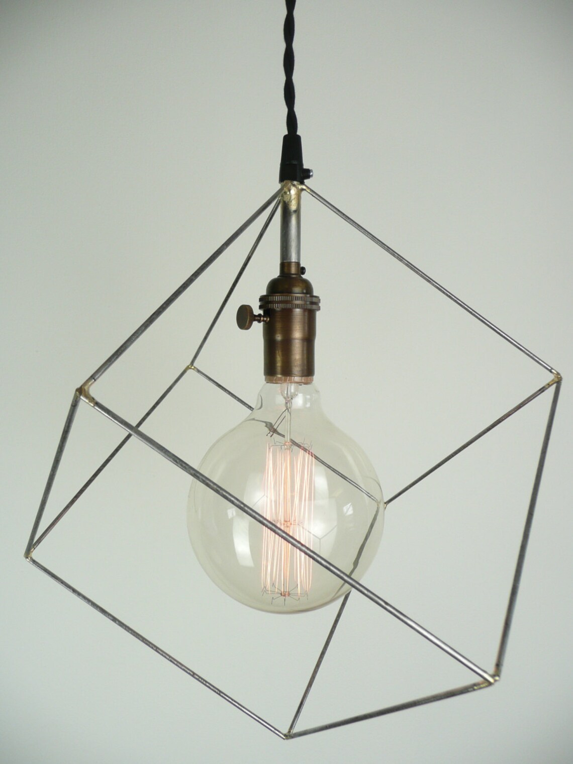 Cube Pendant Light, Minimal Pendant Light, Hanging Square Light ...