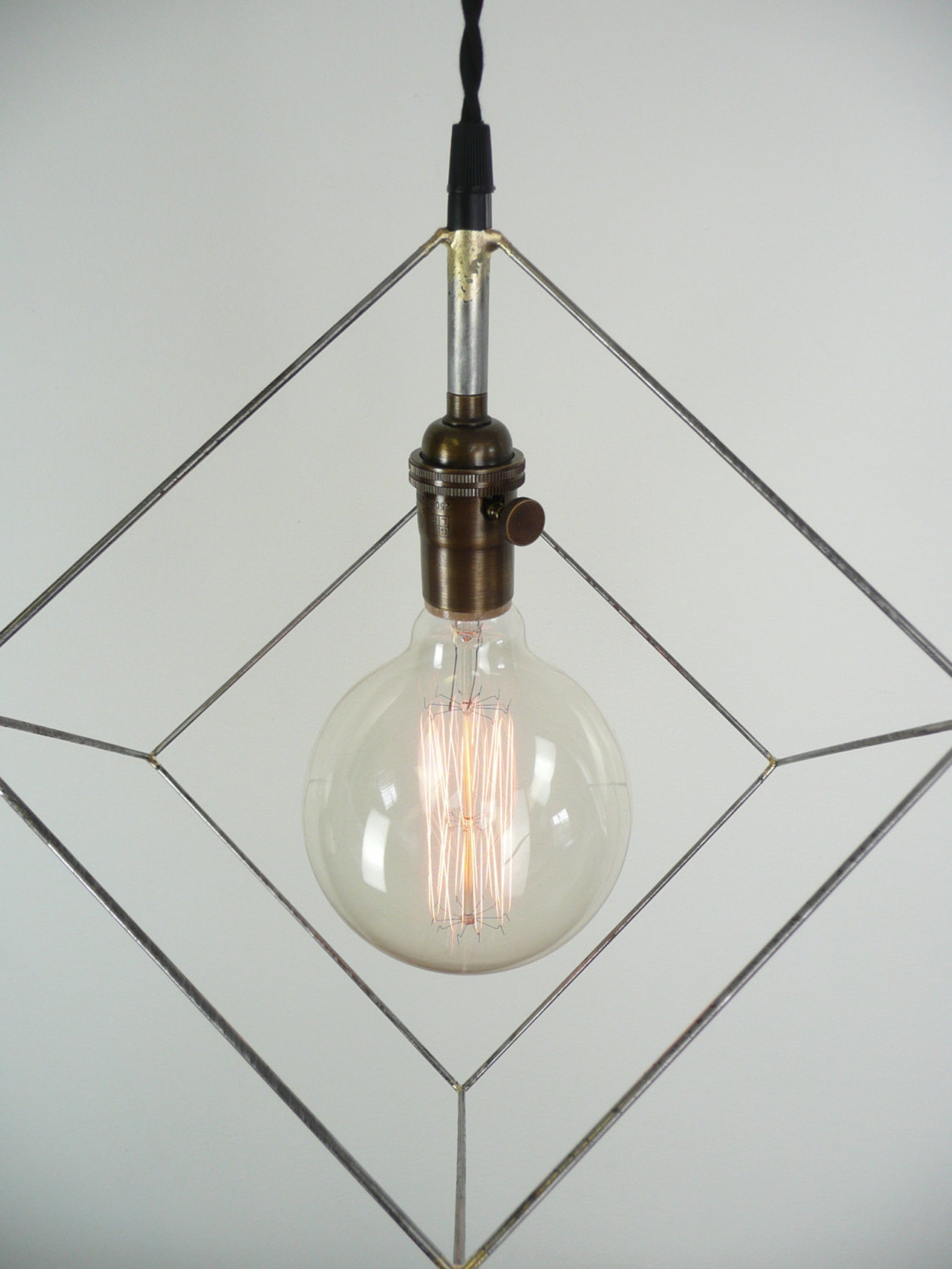 Cube Pendant Light, Minimal Pendant Light, Hanging Square Light ...