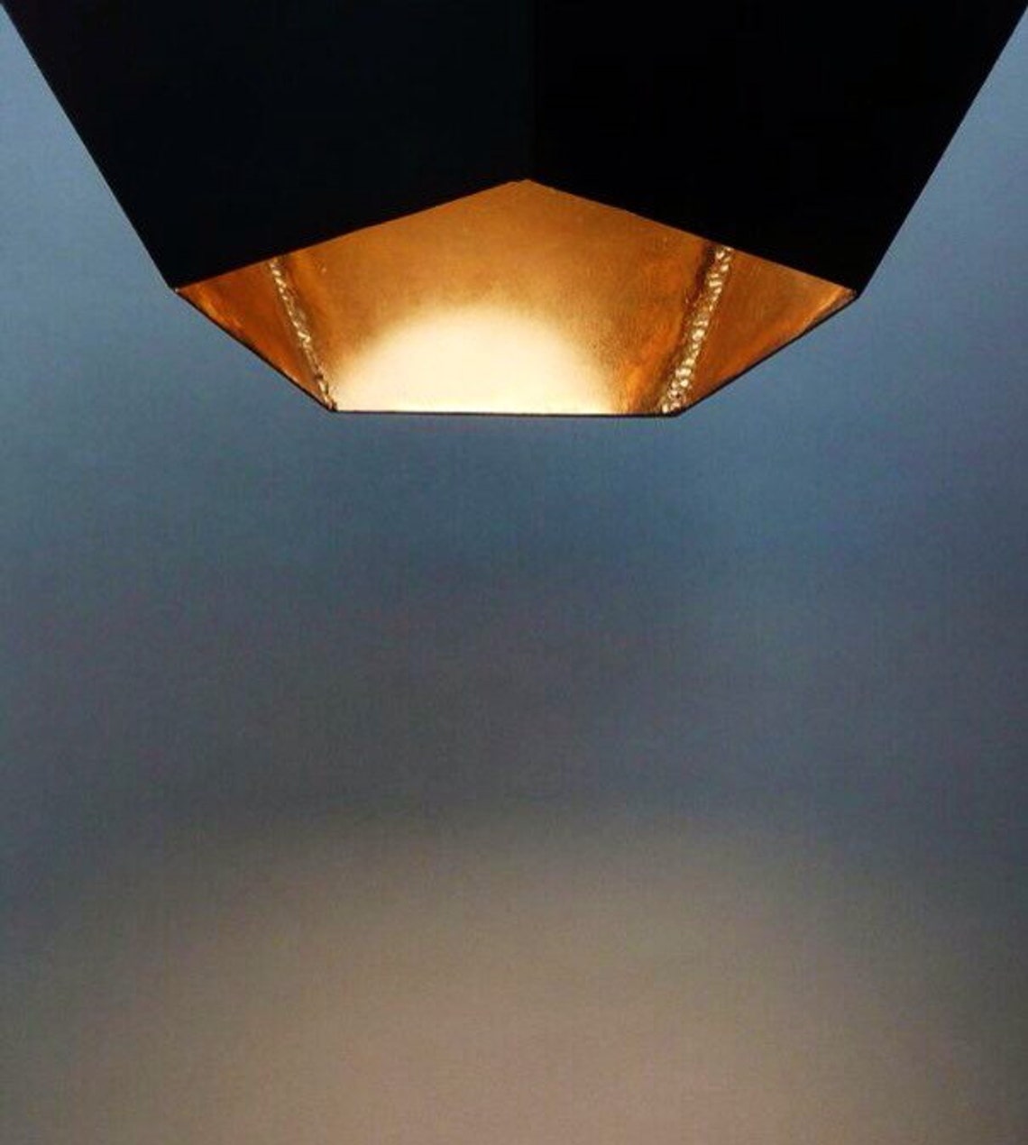 Geometric Lighting, Black Dodecahedron Light, Pentagon Light, Modern ...