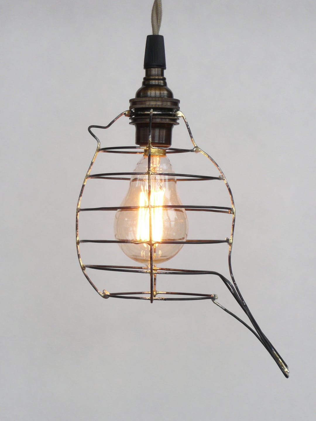 Bird Cage Pendant Light, Bird Cage Light, Rustic Lighting, Urban ...