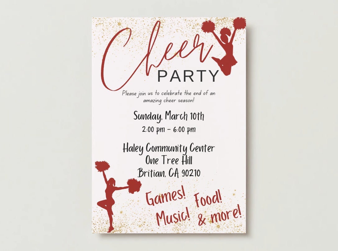 Cheer Party Invitation - Etsy