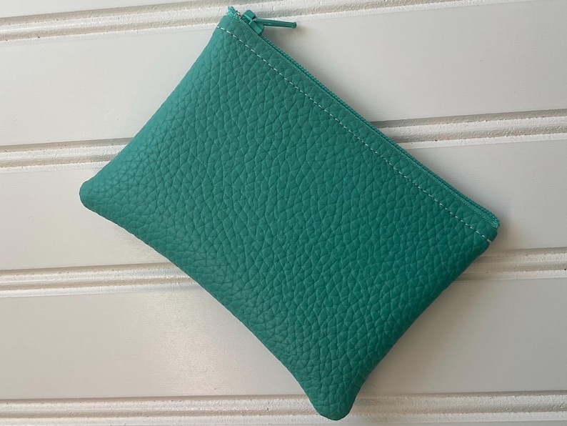 Textured Faux Leather Zipper Pouch: Small Accessory Pouch - Etsy