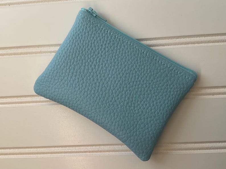 Textured Faux Leather Zipper Pouch: Small Accessory Pouch - Etsy