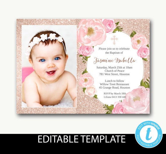 Printable Baptism Invitations Templates