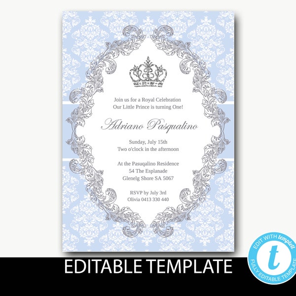 Damask Invitation - Etsy