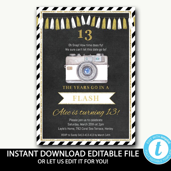 Camera Invitation - Etsy