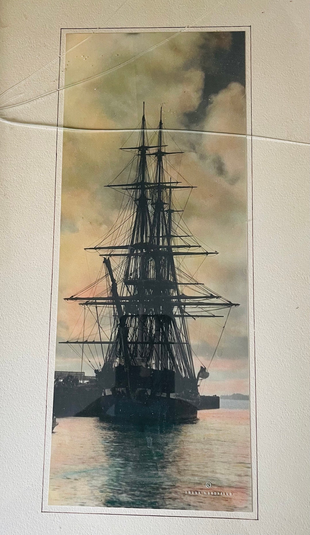 1933 USS Constitution Frigate Docked in Astoria Oregon Hand Tinted ...