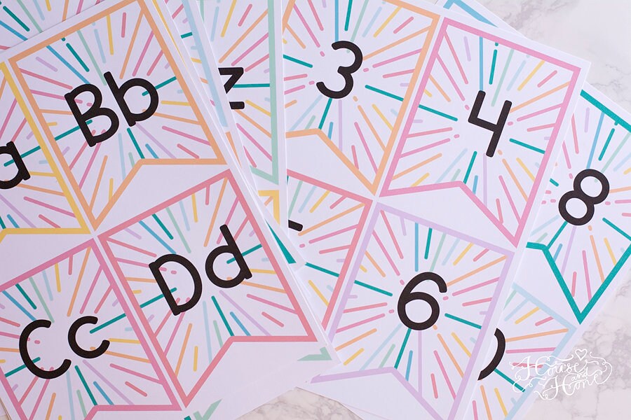 Alphabet & Number Banner - Etsy