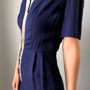 Vintage 50s Sailor Dress | LAMPL Pinup Wiggle Dress | Navy and White ...
