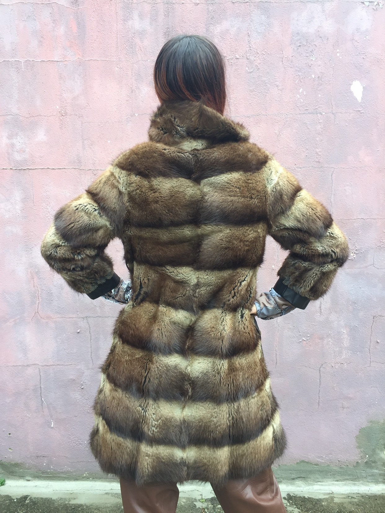 Vintage 60s West German Fur Coat 1960s Brown Fur and Leather - Etsy UK