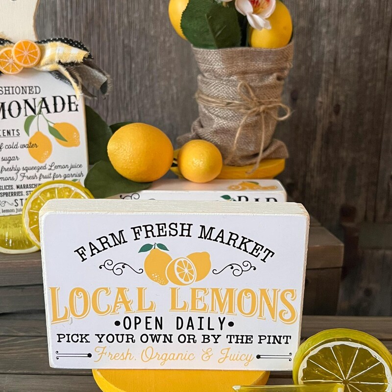 Lemon Tiered Tray Decor - Etsy
