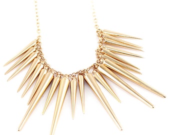 Gold Spike Necklace | Etsy