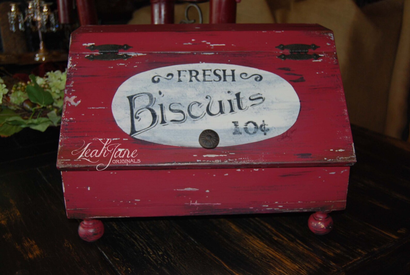 Hand Painted Wood Rustic Farmhouse Bread Box**** FREE SHIPPING***** - Etsy