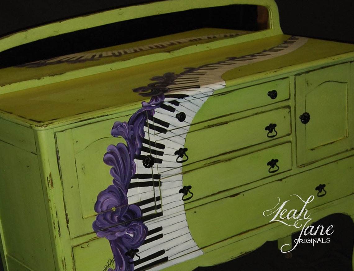 Hand Painted FUNKY Whimsical Keyboard Sideboard Buffetfree SHIPPING - Etsy